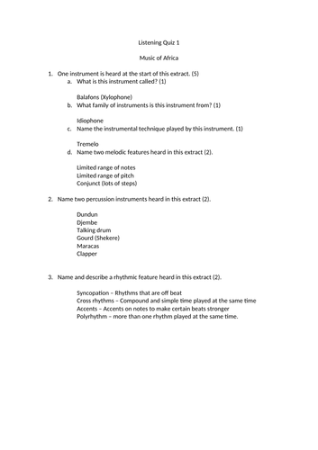 OCR Rhythms of the World - Africa | Teaching Resources