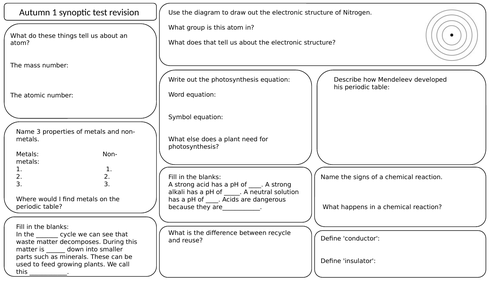 Science revision mat - answers included | Teaching Resources