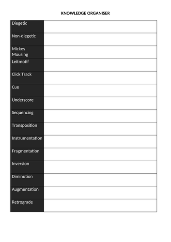 OCR Film Music - The Basics (Lesson 1) includes worksheet and knowledge ...