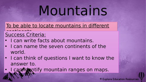 KS2 Mountains Outstanding Geography Lesson - Lesson Plan, PowerPoint ...