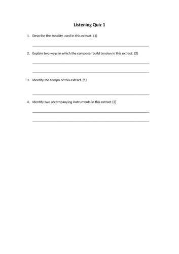 OCR Film Music - Horror (Lesson 6) with worksheet and listening quizzes ...