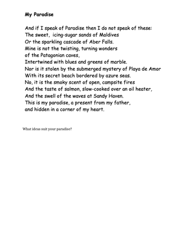 Talk For Writing (Paradise Poetry) | Teaching Resources