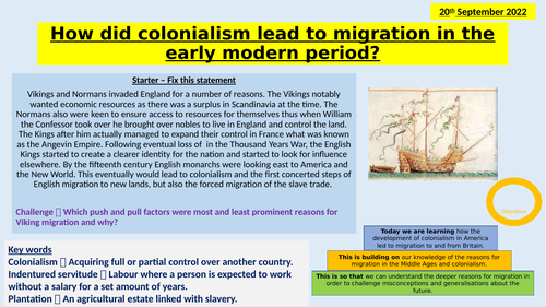 AQA GCSE Migration Unit 1: Causes of migration | Teaching Resources