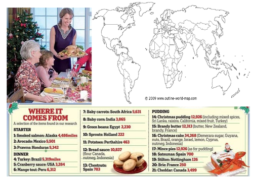 Christmas dinner mapping | Teaching Resources