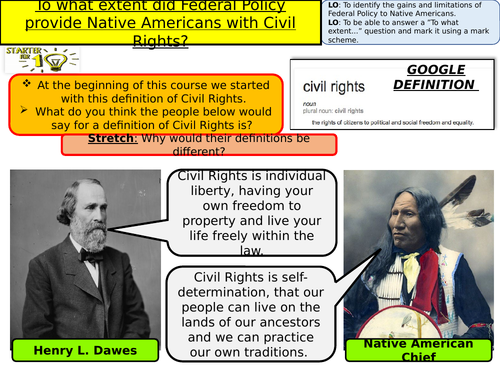 To what extent did Federal Policy provide Native Americans with Civil ...