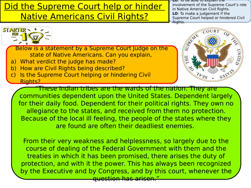 Did the Supreme Court help or hinder Native Americans Civil Rights ...