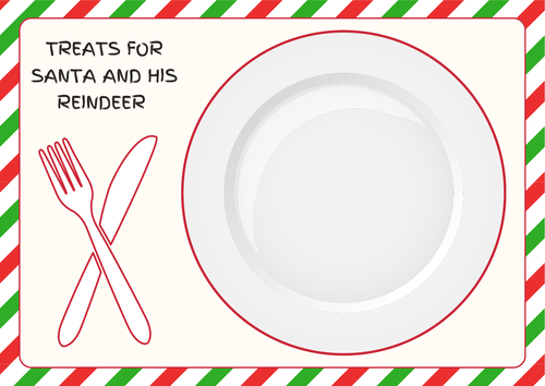 A3 Christmas Eve Santa's /Reindeer Food Plate and Message. Placemat ...