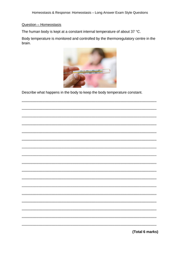 B5 Homeostasis & Response AQA GCSE Science Biology Revision 9-1 ...