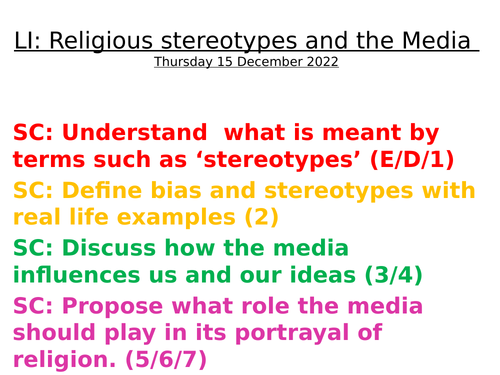 Religion and the media stereotypes | Teaching Resources