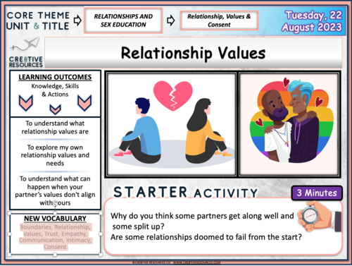 PSHE Relationship Values | Teaching Resources