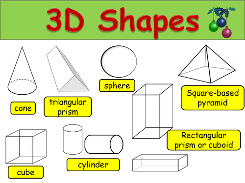 3D Shapes Christmas Theme Presentation Lesson Plan Worksheet Activities ...