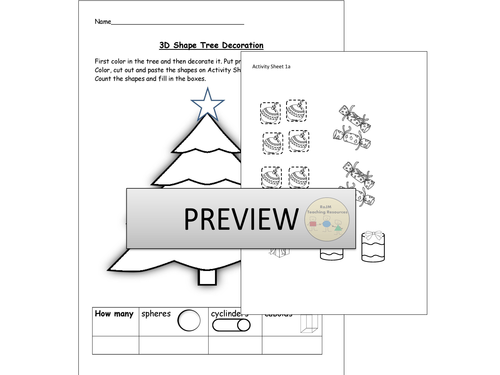 3D Shapes Christmas Theme Presentation Lesson Plan Worksheet Activities ...