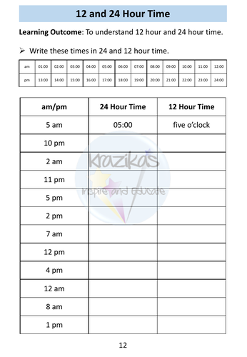 Time Workbook - Functional Skills Maths - Entry Level 3 | Teaching ...