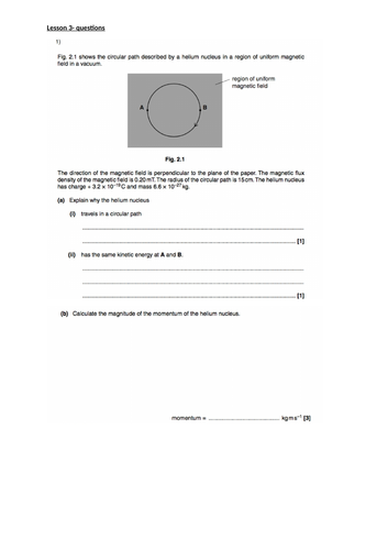 OCR A A level physics Magnetic fields lesson series | Teaching Resources