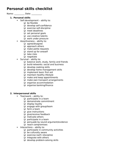 Employability and Personal Skills - BTEC L3 Student Skill Development ...