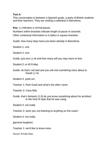 AQA A Level English Language - Features of Spoken Language | Teaching ...