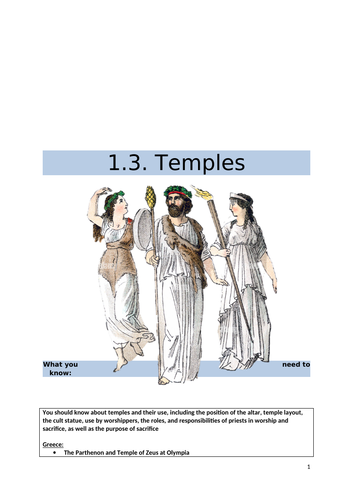 GCSE Classical Civilisation OCR: Religion and the City Summary Notes ...