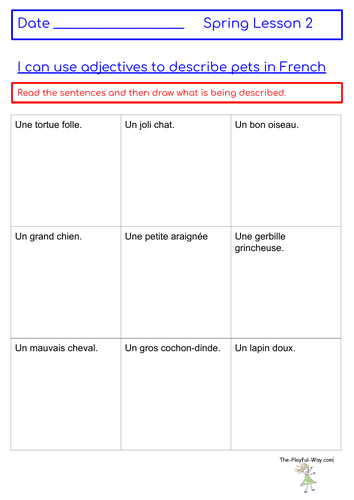 French pet descriptions | Teaching Resources