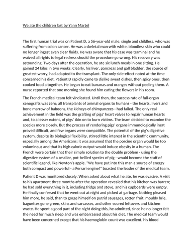 We Ate the Children Last dystopia short story lessons | Teaching Resources