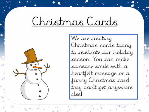Snowman Christmas Cards | Teaching Resources