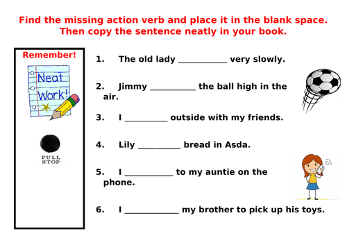 Literacy Action Verbs | Teaching Resources