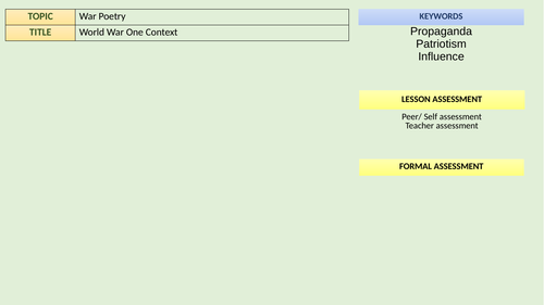 War Poetry - Mini Unit | Teaching Resources