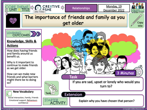 Importance of friends and family PSHE | Teaching Resources