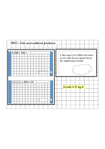 Adding and subtracting fractions year 6 | Teaching Resources