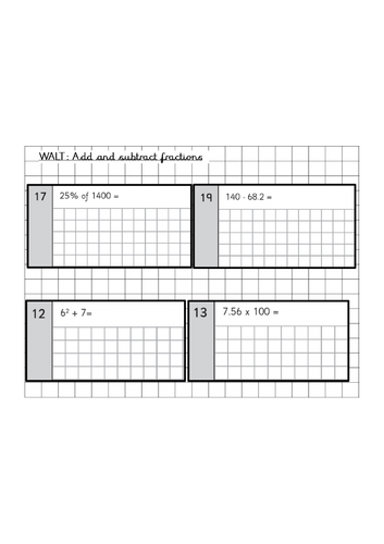 Adding and subtracting fractions year 6 | Teaching Resources