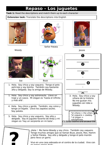 Toy Story - Revision Daily Routine | Teaching Resources