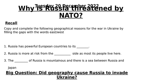 Did Geography cause the war in Ukraine? | Teaching Resources
