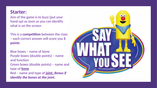 Anatomy Catchphrase Starter/Revision Game | Teaching Resources
