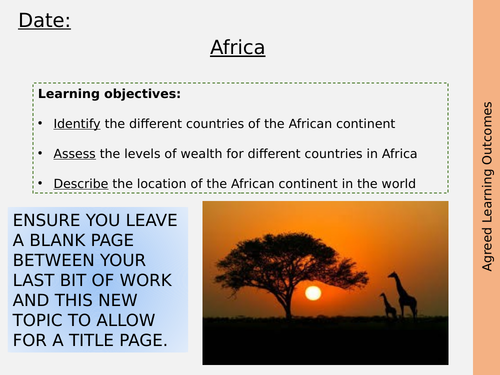 Passport to Africa SoW - KS3 | Teaching Resources