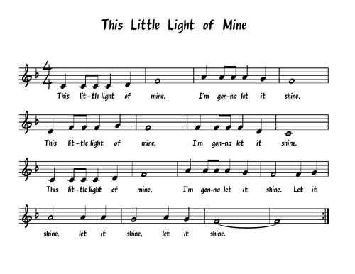 This Little Light of Mine - Boomwhacker Play Along Video and Sheet ...