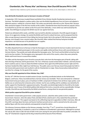 OCR A-Level History Y113: Topic 1 Churchill out of office 1929-39 ...