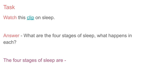 Sleep Lesson PSHE | Teaching Resources