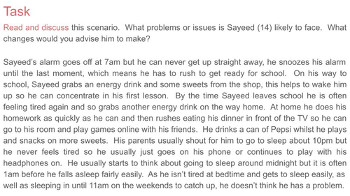 Sleep Lesson PSHE | Teaching Resources