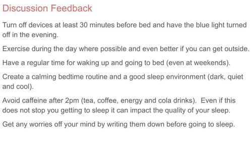 Sleep Lesson PSHE | Teaching Resources