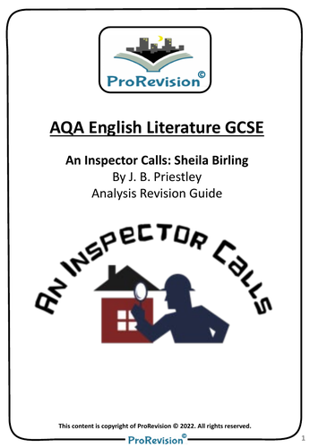 Sheila Birling - An Inspector Calls: Grade 9 Revision Guide | Teaching ...