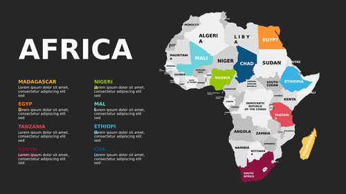 Africa map-themed infographic template | Teaching Resources