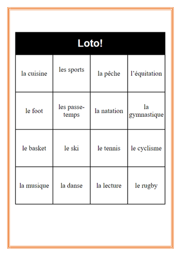 KS2 French Sports and Hobbies Unit Pack | Teaching Resources