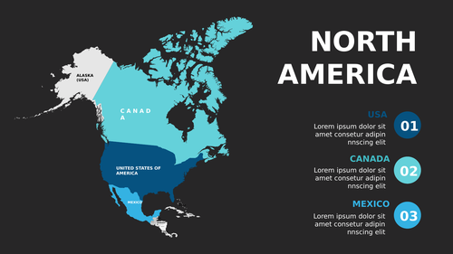 North America map-themed infographic template | Teaching Resources