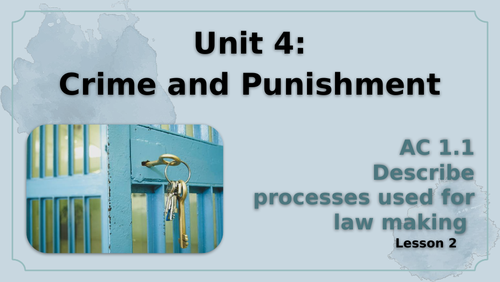 WJEC Criminology Unit 4 Crime and Punishment: Complete LO1 | Teaching ...