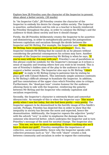 An Inspector Calls - Grade 9 Essays GCSE English Literature | Teaching ...