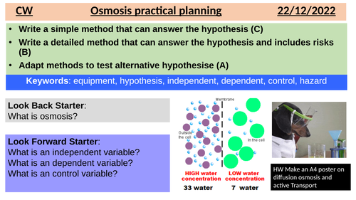 Osmosis practical | Teaching Resources