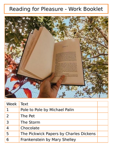 Reading for Pleasure Extract Booklet and Questions | Teaching Resources