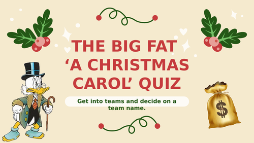 A CHRISTMAS CAROL QUIZ | Teaching Resources