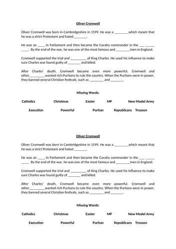 Oliver Cromwell: The Lord Protector | Teaching Resources