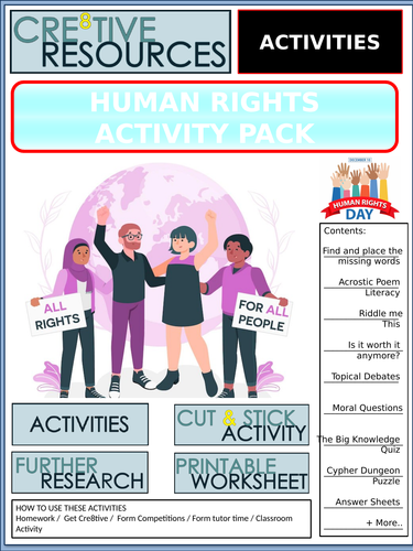 Human Rights student Work Booklet | Teaching Resources