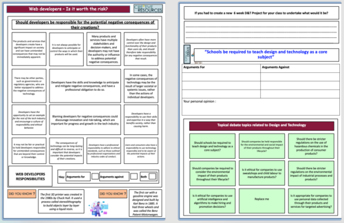 Design & Technology Cover Lesson Student Booklet | Teaching Resources